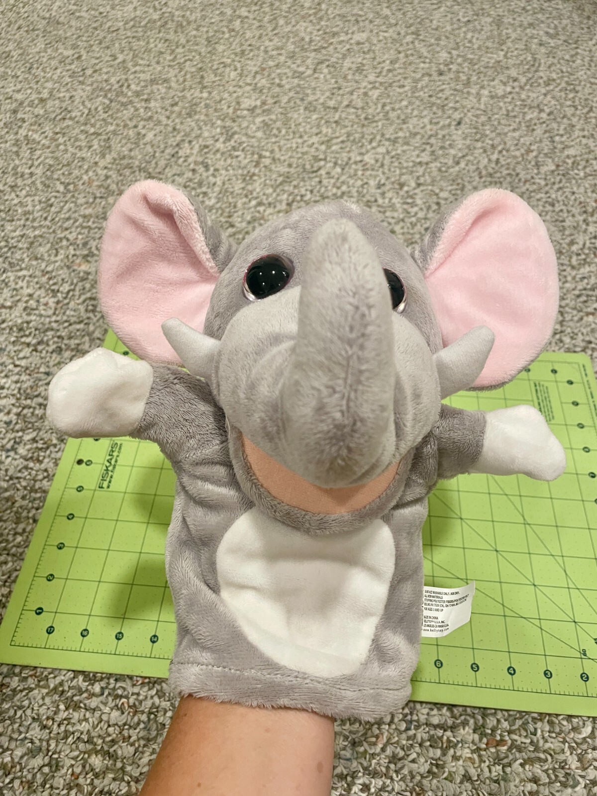 Plush Elephant Puppet by Kelly Toy 11 Inch Hand Puppet Stuffed Toy Cute ...