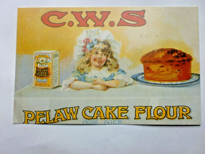 Beamish Museum Postcard Advert Advertising C.W.S Pelaw Cake Flour ...
