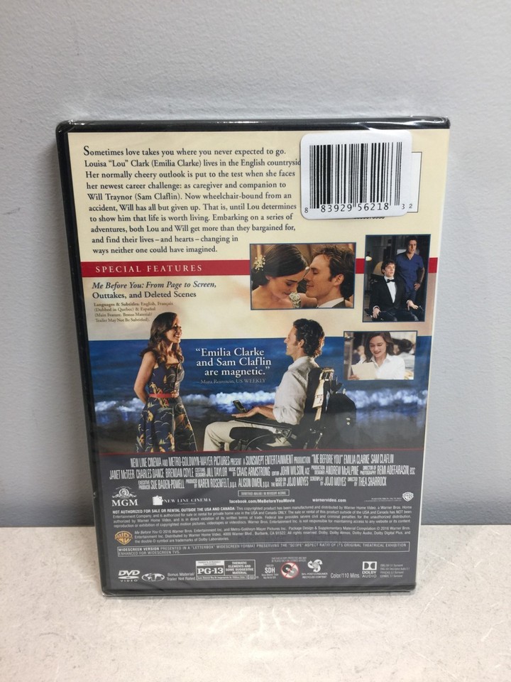 Me Before You DVD Emilia Clarke Same Clafilin outtakes deleted scenes ...