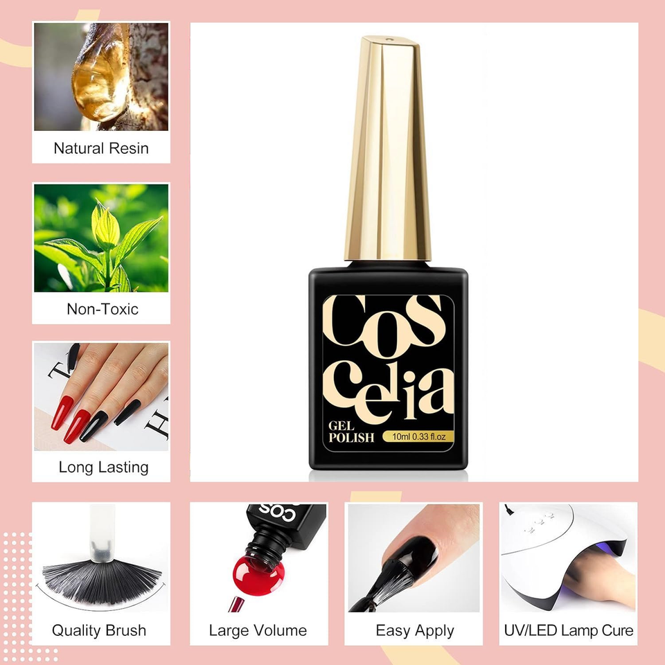 Coscelia Gel Nail Polish 10ml (.33oz) #A32-016 (#16)-Long Lasting Cos ...