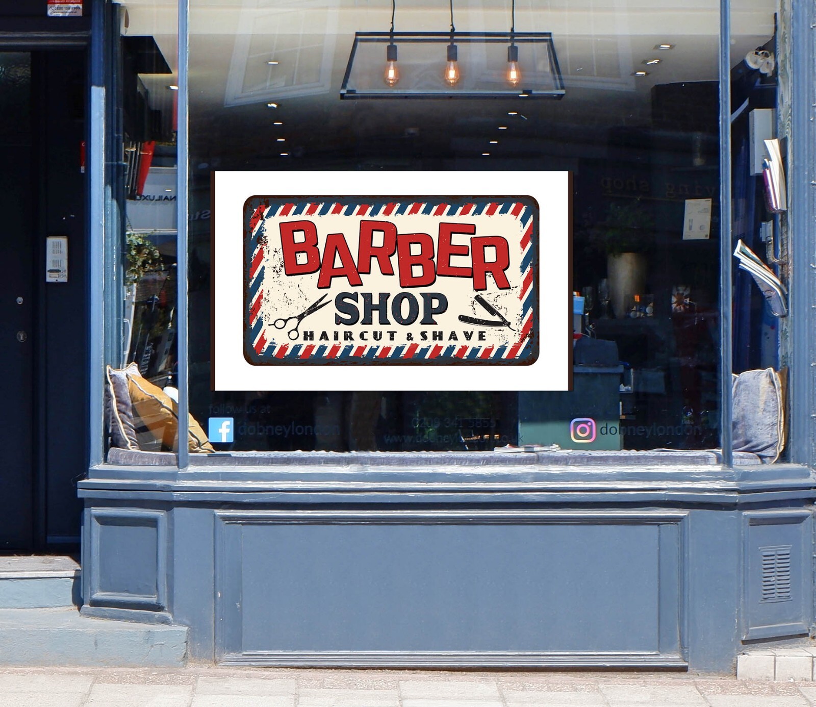 3D Man Hair Cut O252 Barber Shop Window Stickers Vinyl Wallpaper Wall ...