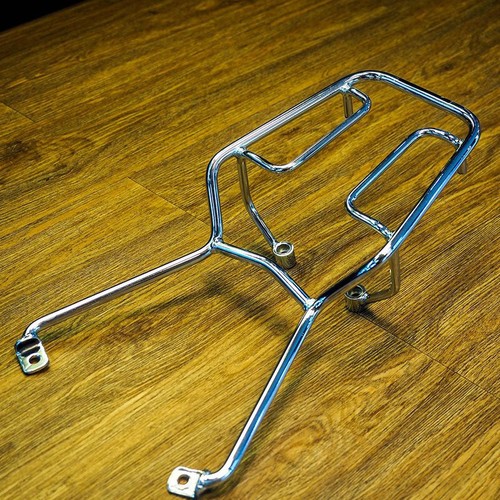 CHROME REAR LUGGAGE BAG BOX CARRY SUPPORT RACK FOR LAMBRETTA V125 V200 ...