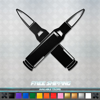 Crossed Rifle Bullets Vinyl Decal Sticker - Car Window Truck US America ...