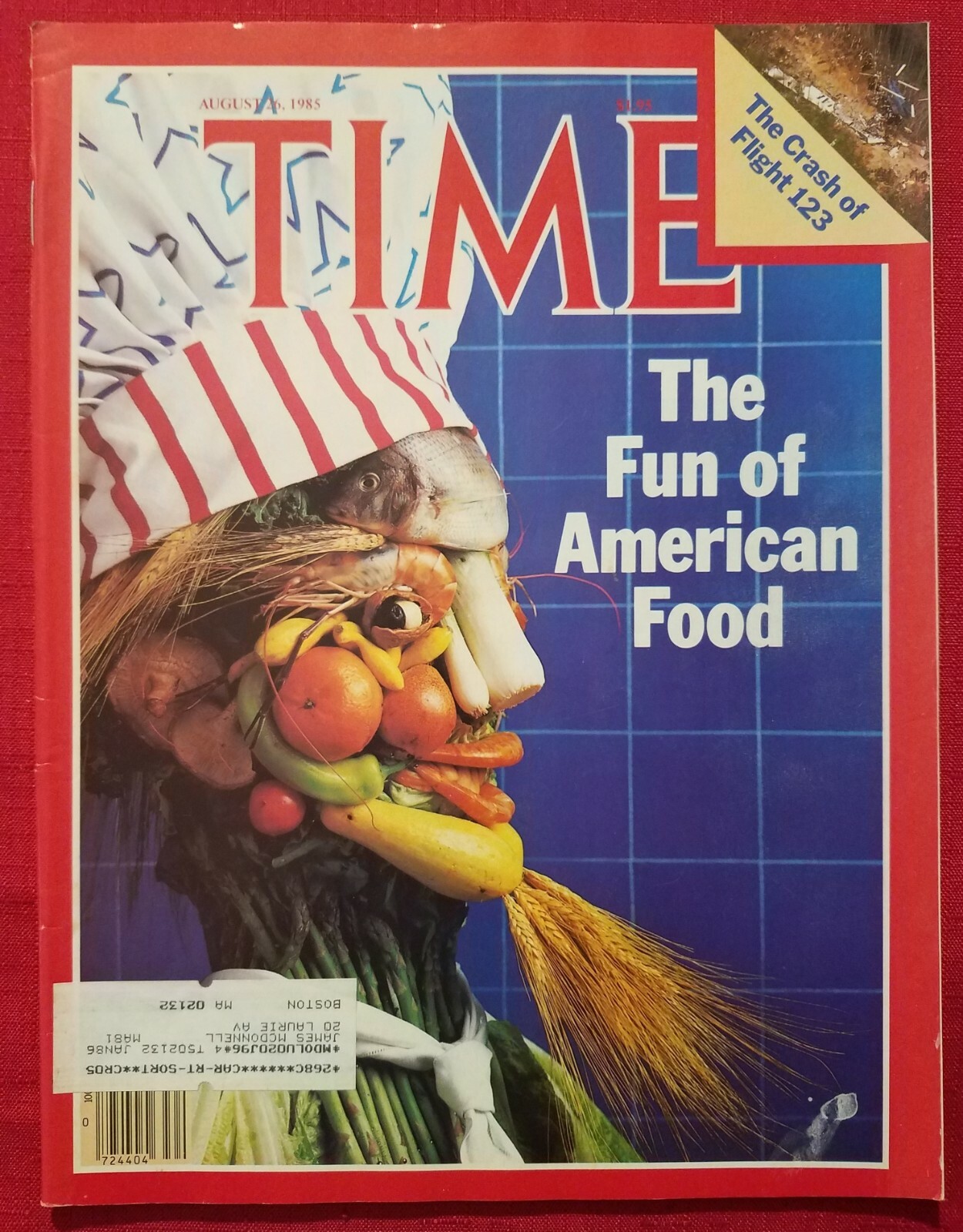 TIME MAGAZINE, Fun of American Food; Aug 26, 1985; Flight 123 Crash ...