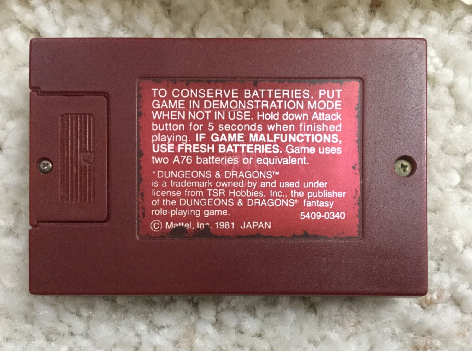 Dungeons & Dragons Computer Fantasy Game handheld electronic Action ...