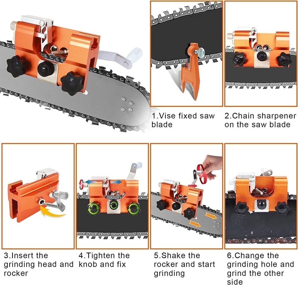 1/2X Chainsaw Chain Sharpening Jig Portable Hand Crank Timberline ...
