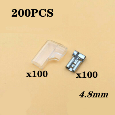 200PCS 4.8mm Chicken claws Female Flag Crimp Spade Terminal lock ...