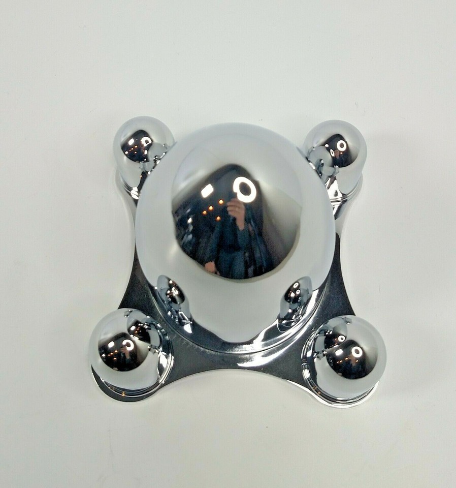(Set/4) Chrome 4 Lug Spider Hub Caps Bullet Center Wheel 4 x 4-1/2 Bolt ...