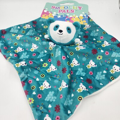 Smoochy Pals Baby Girls Security Blanket with Plush Panda, Teal, Nunu ...
