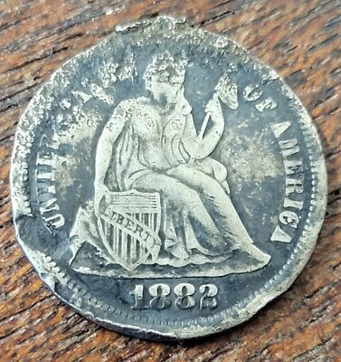 1882 Seated Liberty Dime,Silver Love Token, US | eBay