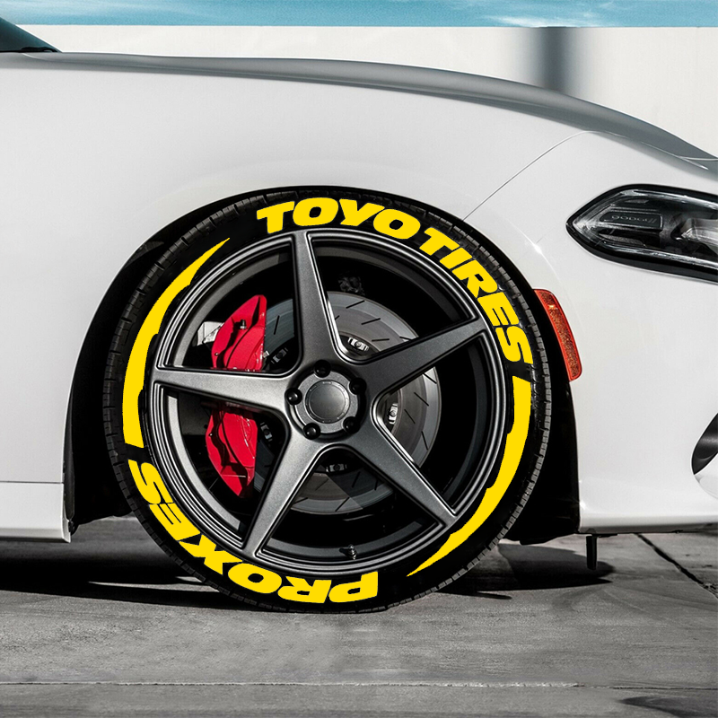 TIres Lettering TOYO TIRES PROXES Sticker Yellow 1.20" 15"-24" 4 Tires ...