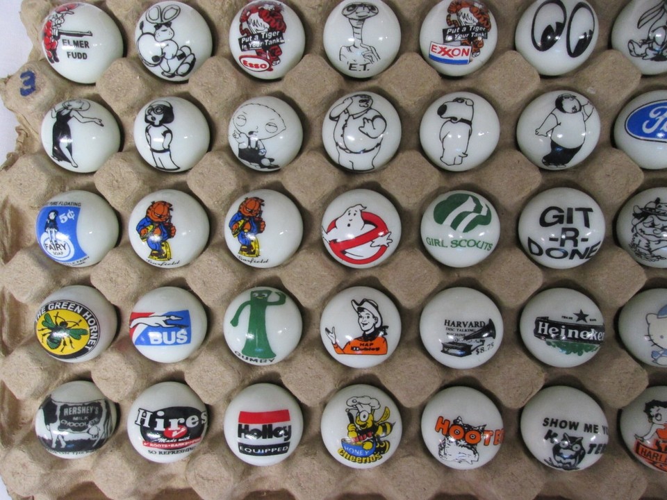 50 Advertising & Cartoon Logo 1 Inch Marbles Great For Collecting ...