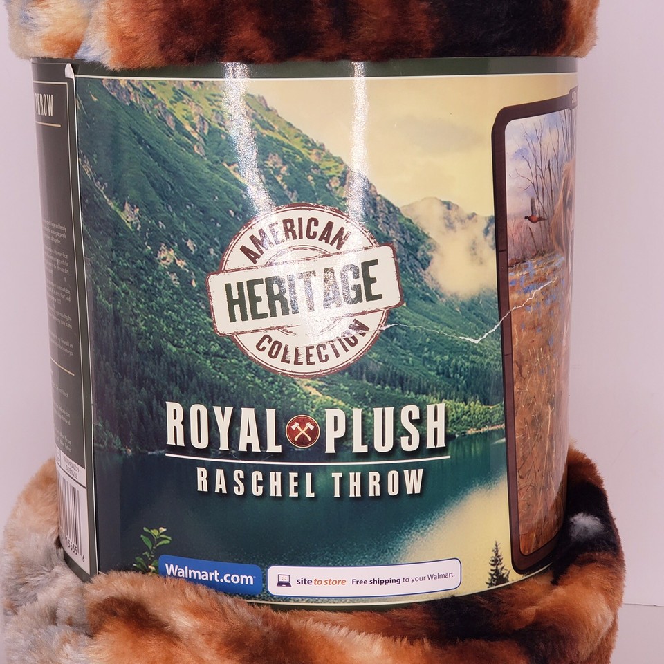 American Heritage Royal Plush Throw Blanket Golden Retriever Dog 50 in ...