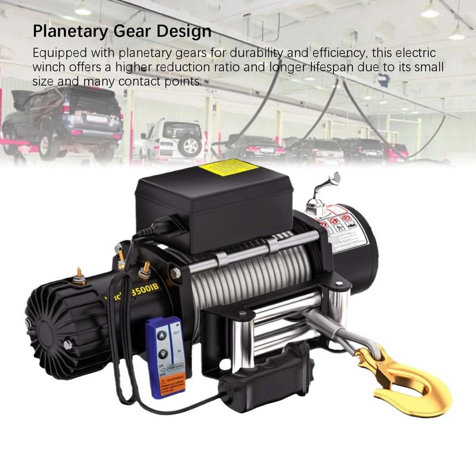 12V 3000lbs Electric Winch Steel Cable Wireless Remote Quad Bike ATV ...
