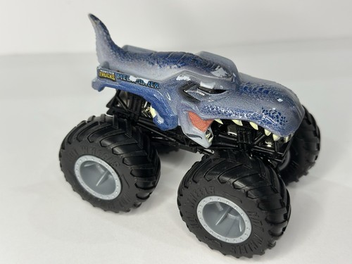 Rare Hot Wheels Monster Jam Grey MEGA-WREX Truck 1:64 Shark Dinosaur ...