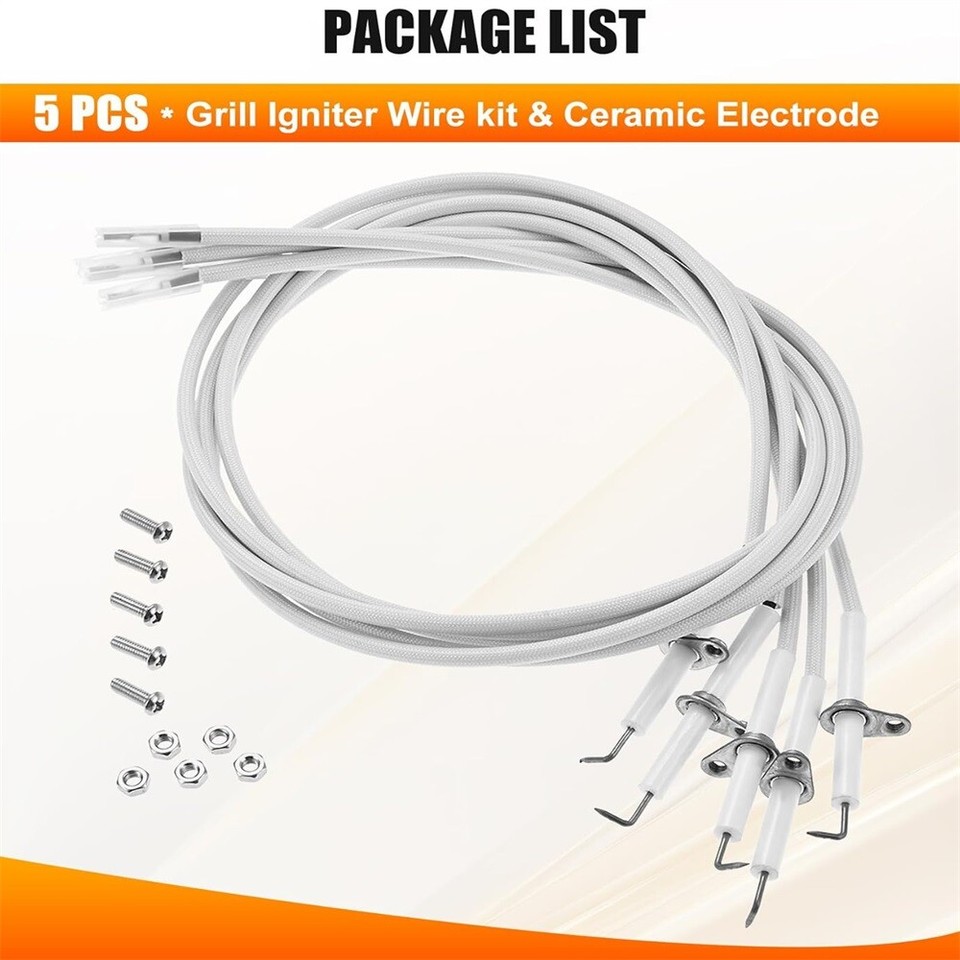 5PCS Ceramic Spark Electrode Igniter with Wire Lead Replacement for Gas ...