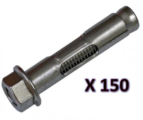 150 x Dynabolt 10mm x 50mm Sleeve Anchor Hex Stainless G316 Dyna ...