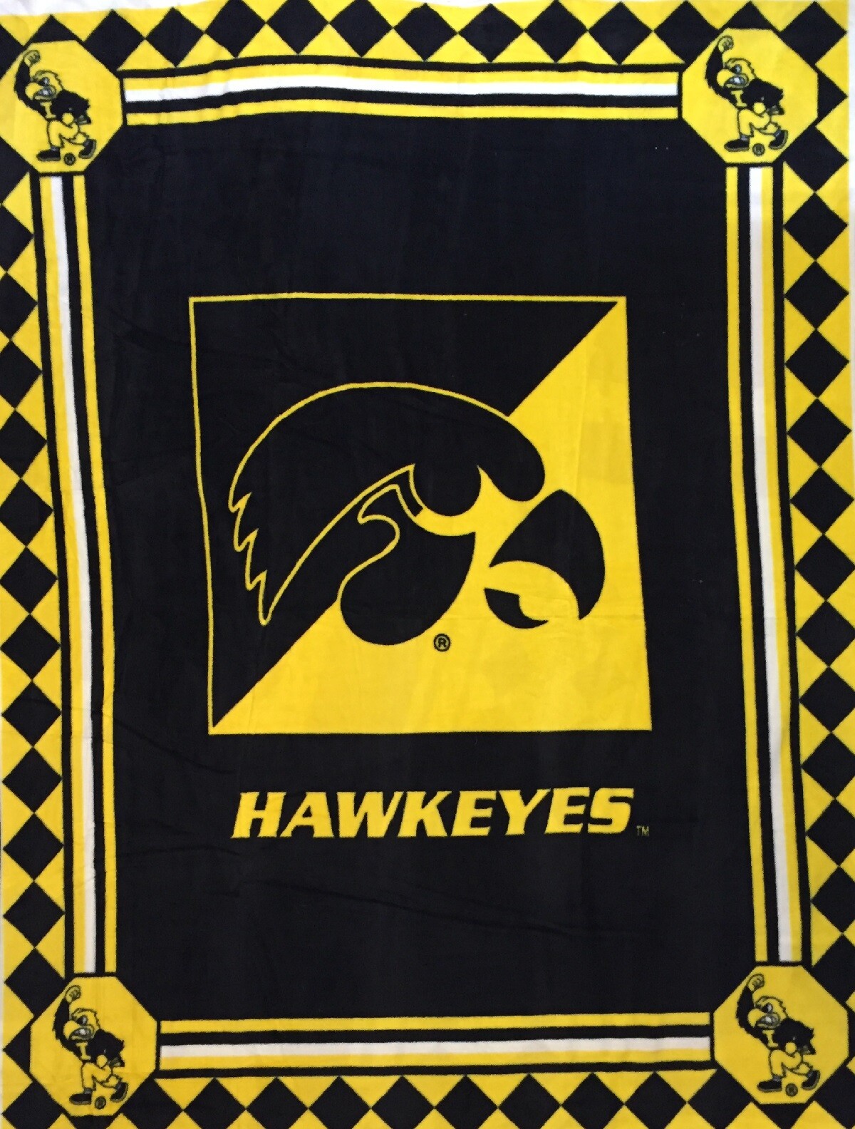 NCAA COLLEGE IOWA HAWKEYES FLEECE PANEL FOR BLANKET, CRAFTS, WALL ...