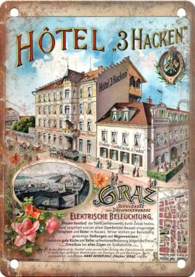 Metal Sign - Vintage Hotel 3 Hacken Travel Poster - Retro Look ...