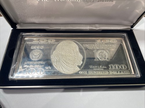 Ben Franklin 100 Dollar Note 4 Troy Ounces .999 Silver Bar - A9 | eBay