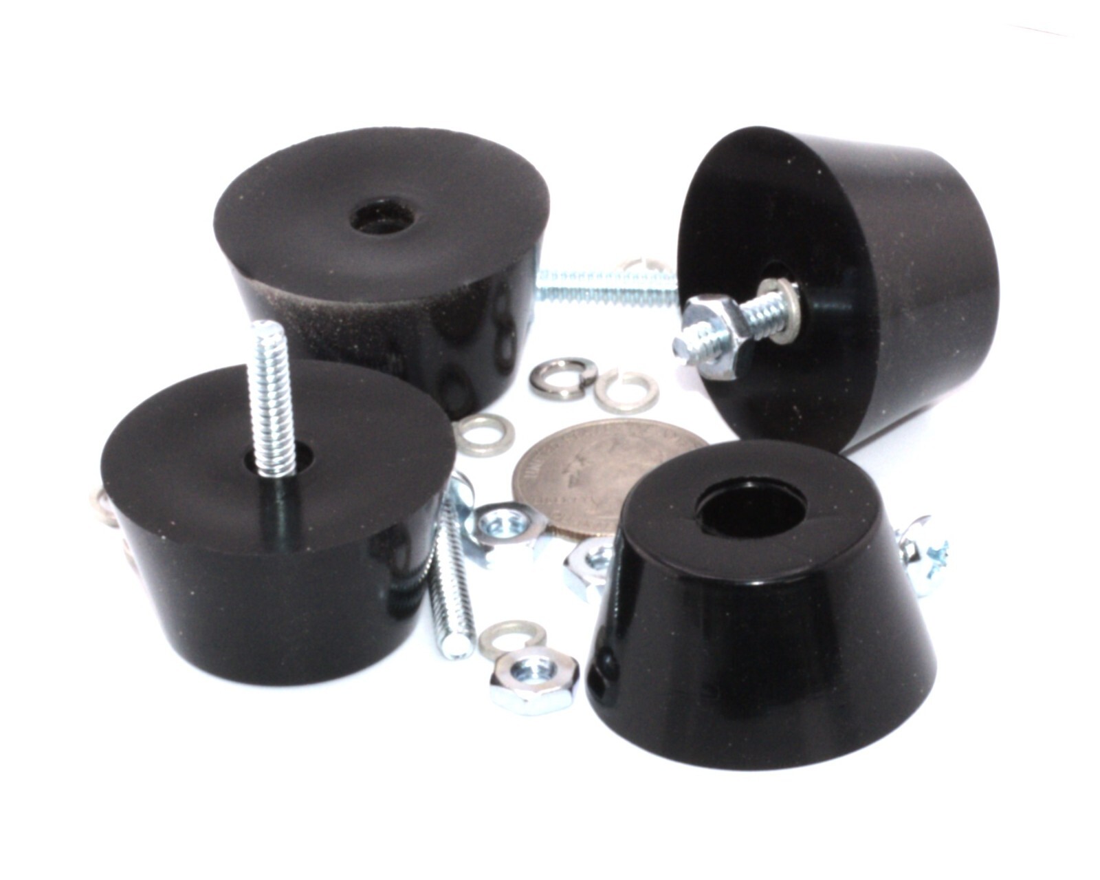 Power Generator Rubber Feet 7/8" Tall X 1 1/2" OD Mounting Screws Nuts ...