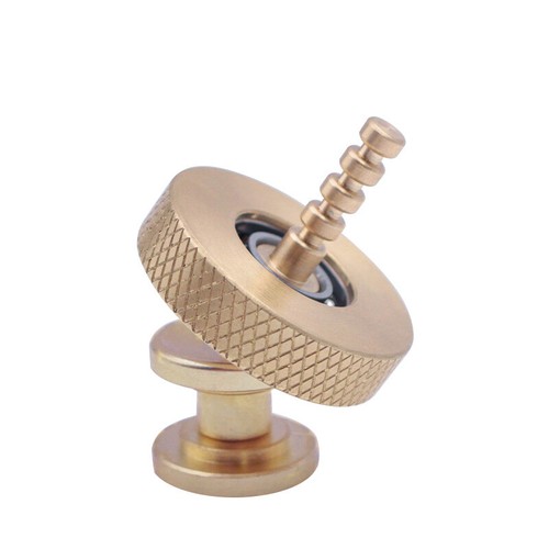 Brass Hand Twisting Spinning Top Gyro Ceramic Bead Gyro Toy with Base ...