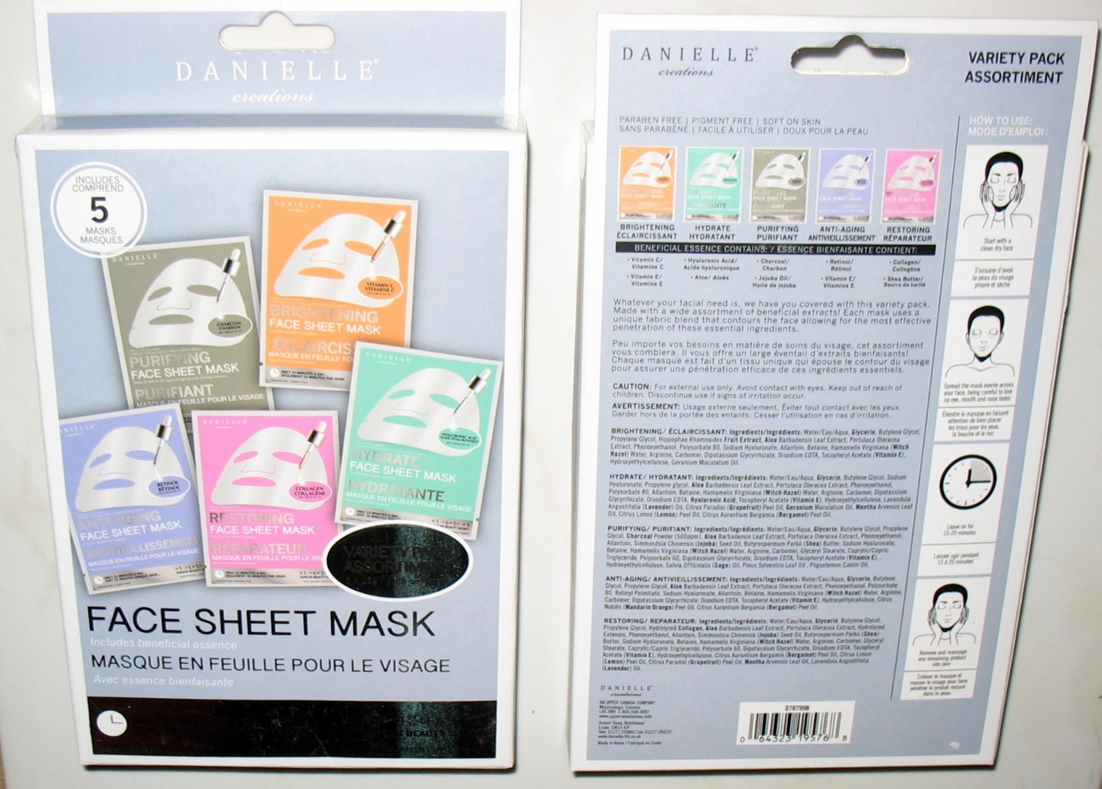 DANIELLE CREATIONS - NEW - VARIETY PACK ASSORTMENT OF 5 FACE SHEET ...