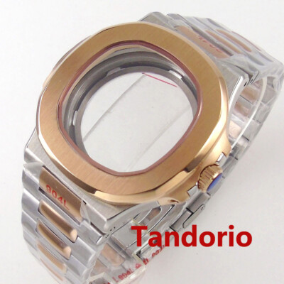 Bliger Square Watch Case Fit NH35A ETA 2824 PT5000 Rose Gold Automatic ...