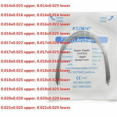 Dental Orthodontic Super Elastic NITI Rectangular Arch Wires Ovoid Form ...