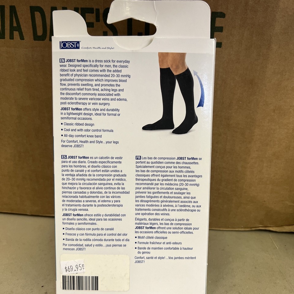 Jobst ForMen Compression Knee CT Comp Socks 20-30 mmhg Khaki Medium NIB ...