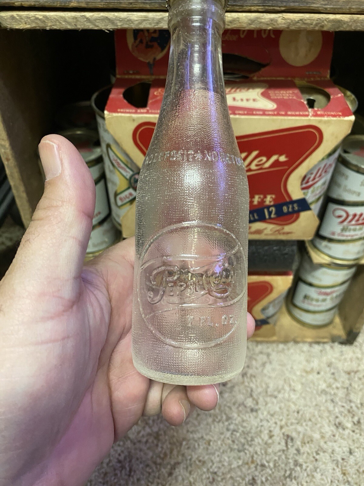 Pepsi Cola Bottle Rare 1963 Bottle Script Logo W Cap Used In Few Cities ...