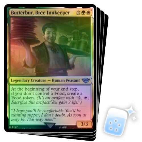 FOIL BUTTERBUR, BREE INNKEEPER X4 The Lord Of The Rings Magic MTG MINT ...