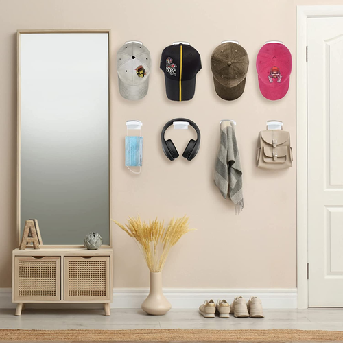 Hat holder Adhesive Hat Hooks for Wall 14-Pack Minimalist Hat Rack ...
