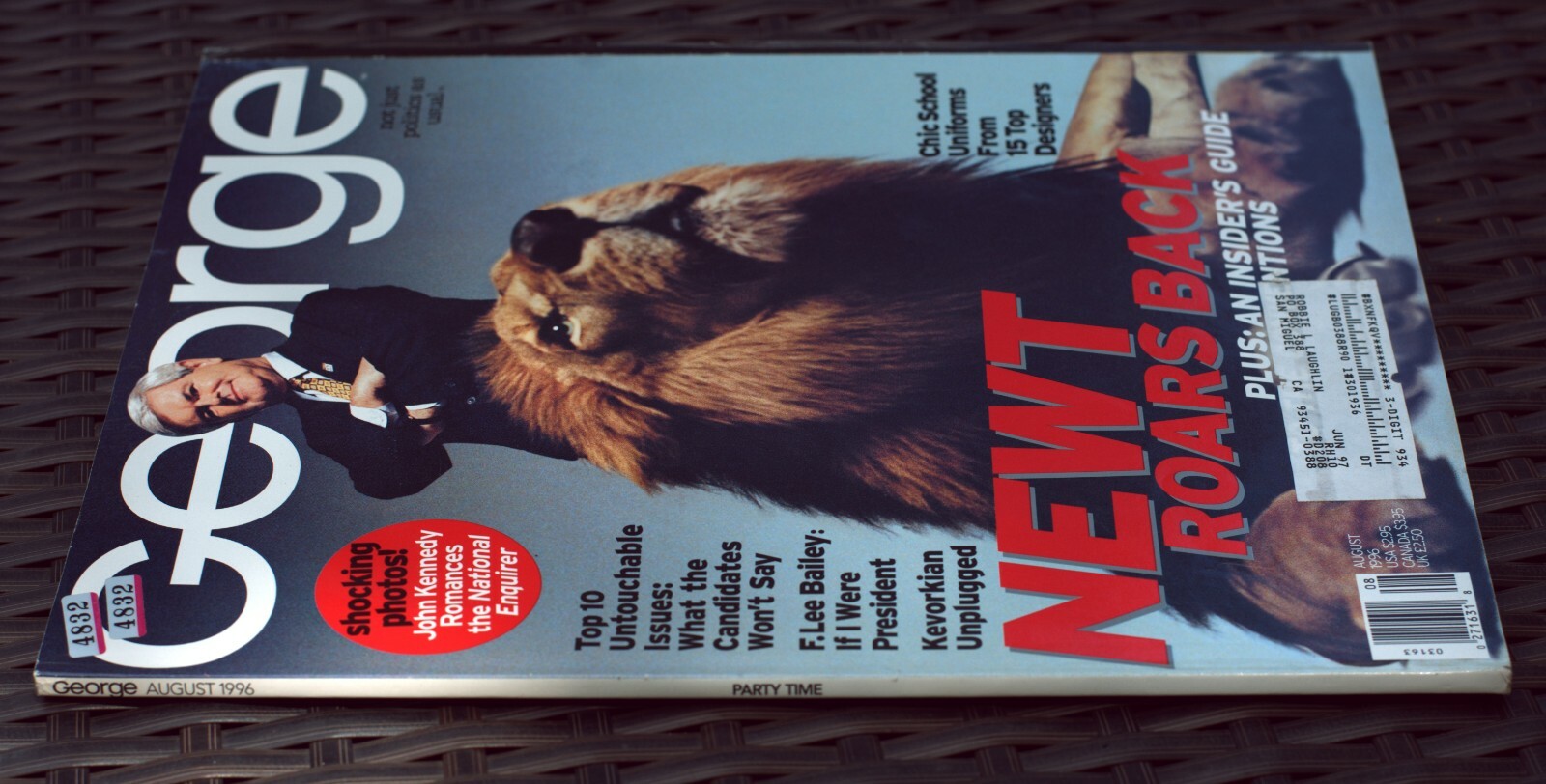 George Magazine John Kennedy JR JFK August 1996 Newt Gingrich | eBay