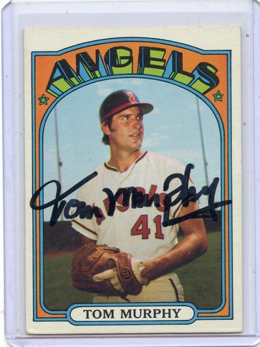 1972 TOPPS BASEBALL #354 TOM MURPHY, AUTOGRAPH, CALIFORNIA ANGELS ...