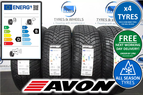 X4 205 55 16 205/55R16 91V M+S AVON AS7 ALL SEASON ️PREMIUM NEW TYRES ...