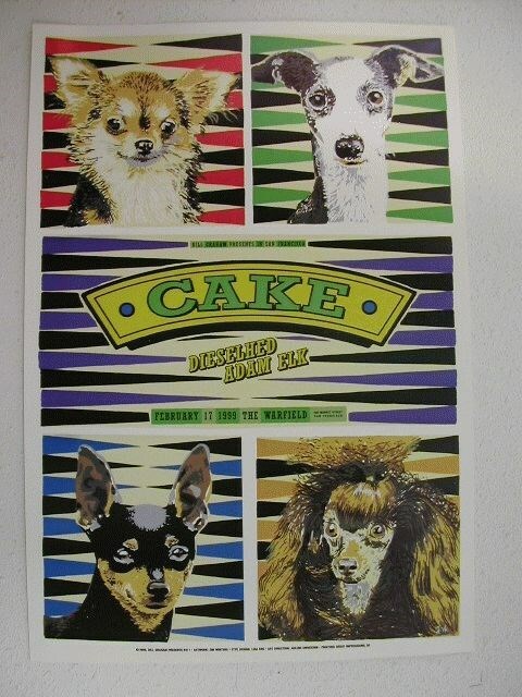 Cake Concert Poster The Warfield February 17, 1999 Adam Elk Dieselhed ...