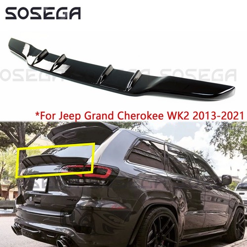 For Grand Cherokee SRT Trackhawk 2013-2021 V2 Gloss Black Rear Mid Wing ...