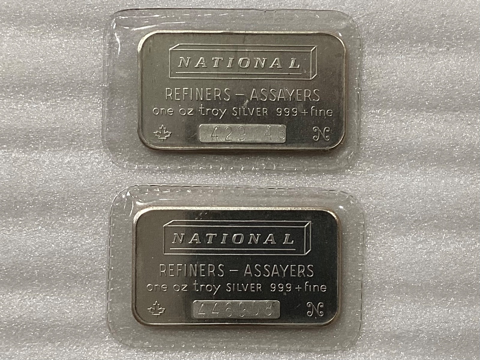 National Refiners Assayers 1 Oz .999 Silver Bar w/ Serial Numbers Lot ...