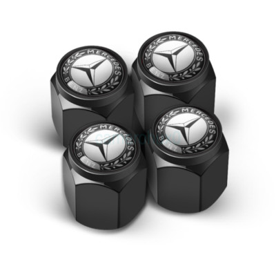 4pcs Mercedes Benz Black Car Wheel Tyre Valve Dust Caps Covers A B C E ...