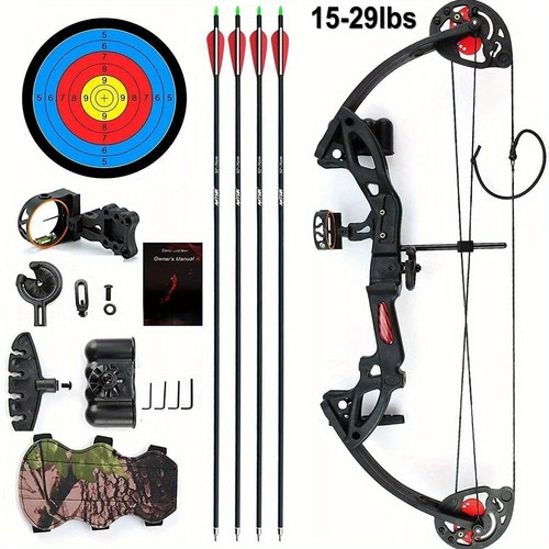 15-29lbs Compound Bow Set Right Hand Bow Kit Archery Arrow Target ...