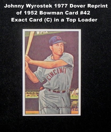 Johnny Wyrostek 1977 Dover Reprint of 1952 Bowman Card #42 _ Exact Card ...