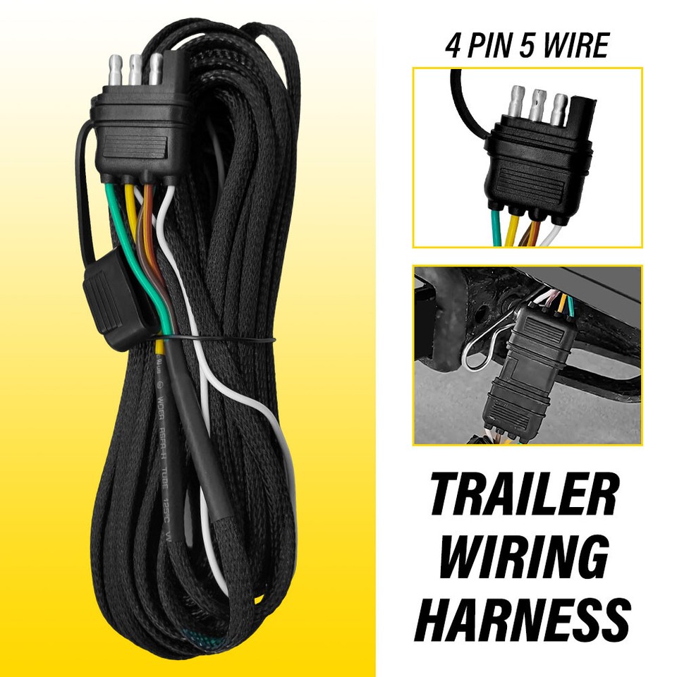 4 Pin 5 Wire Trailer Wiring Harness Connector For Rewiring 4 Flat ...