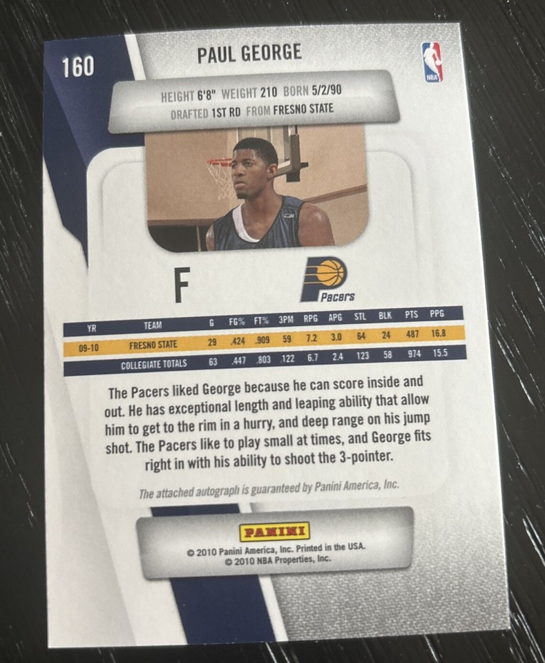 Paul George ROOKIE Prestige 2010-2011 Pacers Clippers RC | eBay
