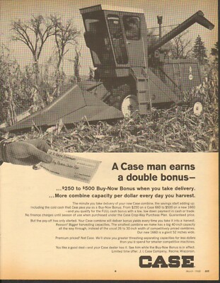 1968 LARGE Print Ad of Case 660 Farm Tractor Corn Combine | eBay