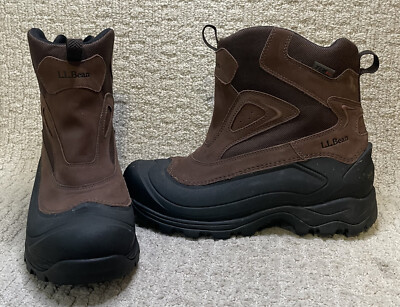 LL Bean TEK Primaloft Brown Waterproof Boots Mens 12M Outdoor Insulated ...