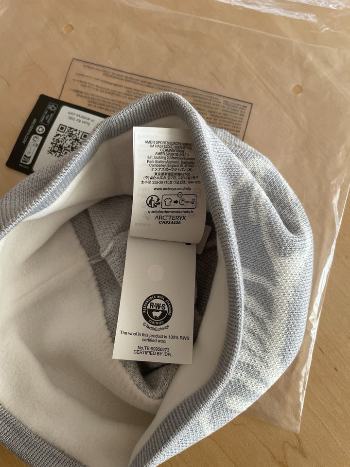 NEW! ARCTERYX Bird Head Toque Beanie—“Solitude / Arctic Silk”—GRAY—One ...
