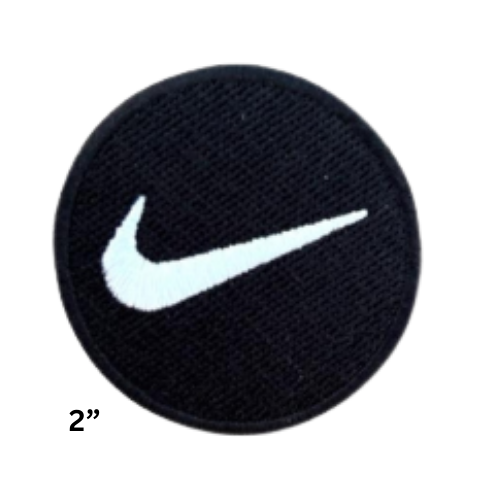 Nike Sports Logo Embroidered Patch – Black Iron-On / Sew-On Clothing ...