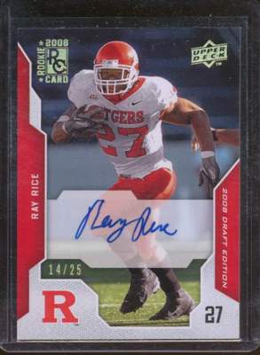 RAY RICE 2008 UD DRAFT RC AUTO 14/25 AUTOGRAPH | eBay