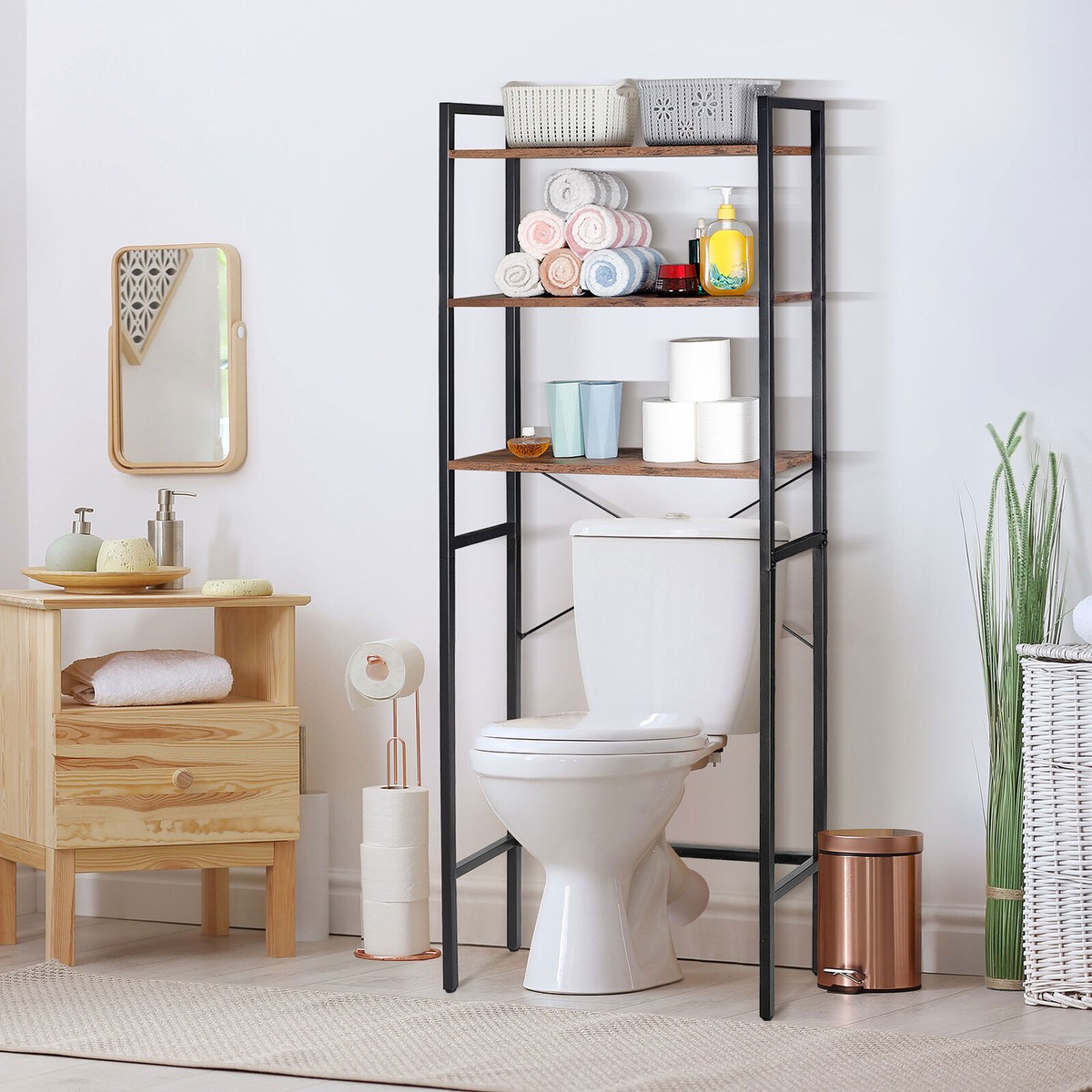 Tier Bathroom Storage Tower SOGA 3 Tier Bathroom Freestanding Storage